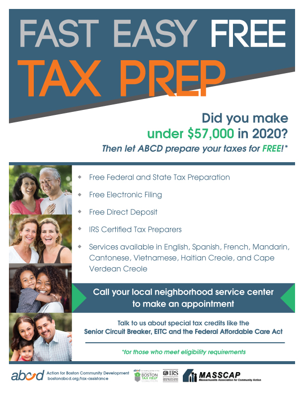 Free Tax Assistance - ABCD - Action for Boston Community Development