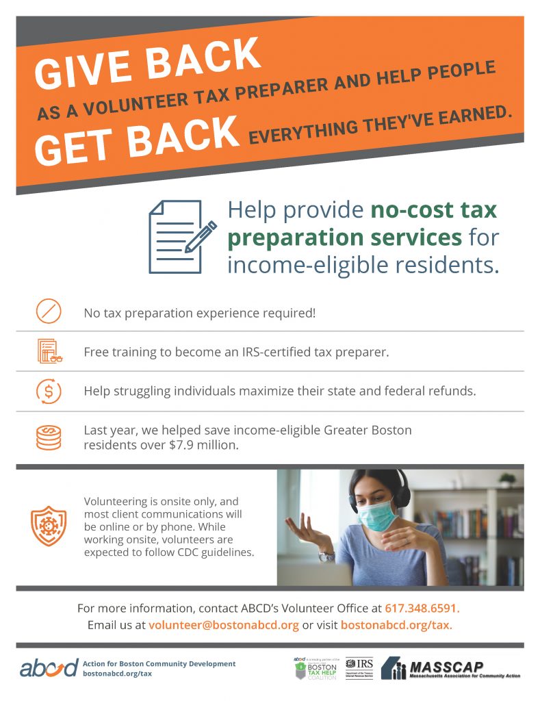 Free Tax Assistance - ABCD - Action for Boston Community Development