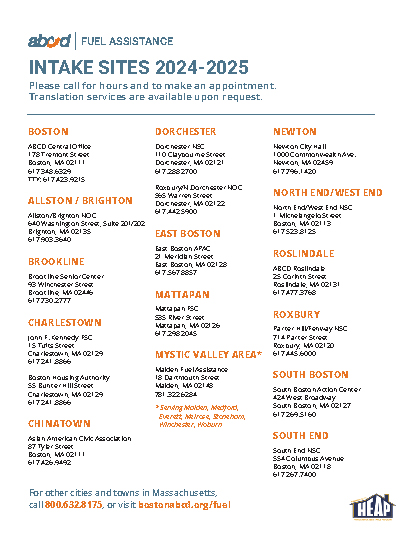 Fuel Assistance (HEAP) - Action for Boston Community Development
